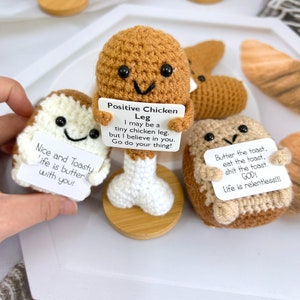 Handmade Crochet Bread Chicken Legs, Emotional Support Gift, Crochet ...