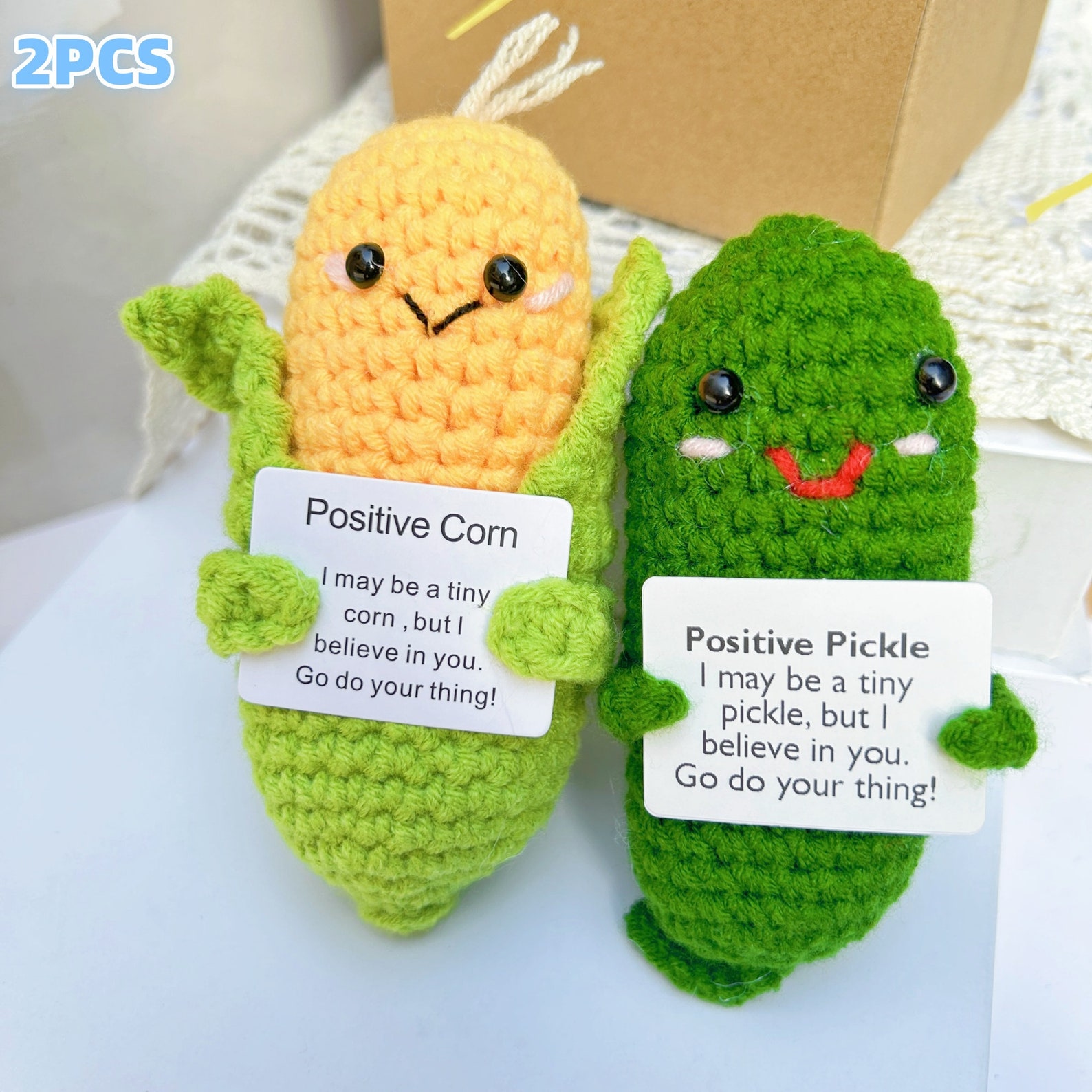 Handmade Crochet Pickle/corn,positive Pickle,positive Corn,crochet Sour ...