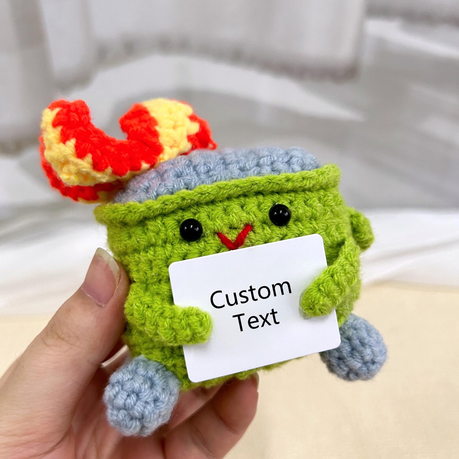 Positive Pickle,emotional Support Dumpster Fire,handmade Crochet ...