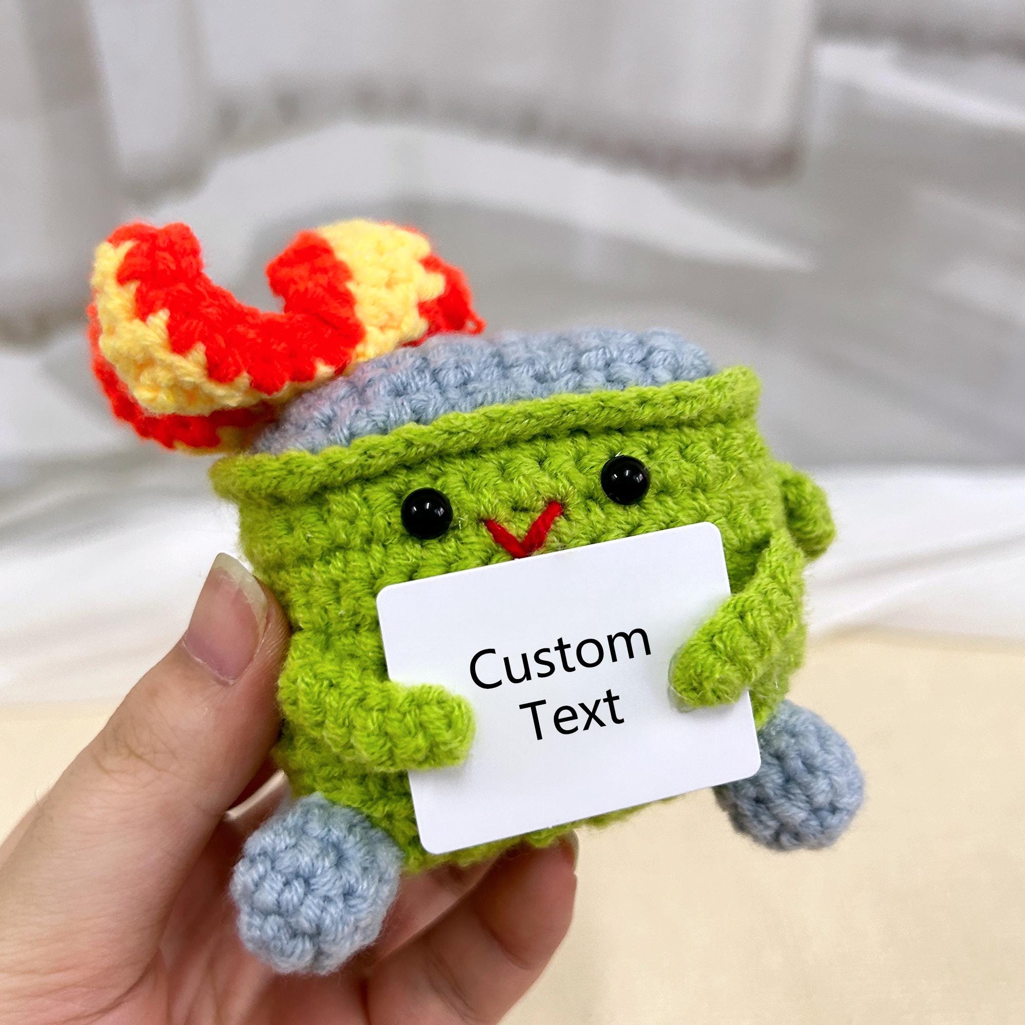 Positive Pickle,emotional Support Dumpster Fire,handmade Crochet ...