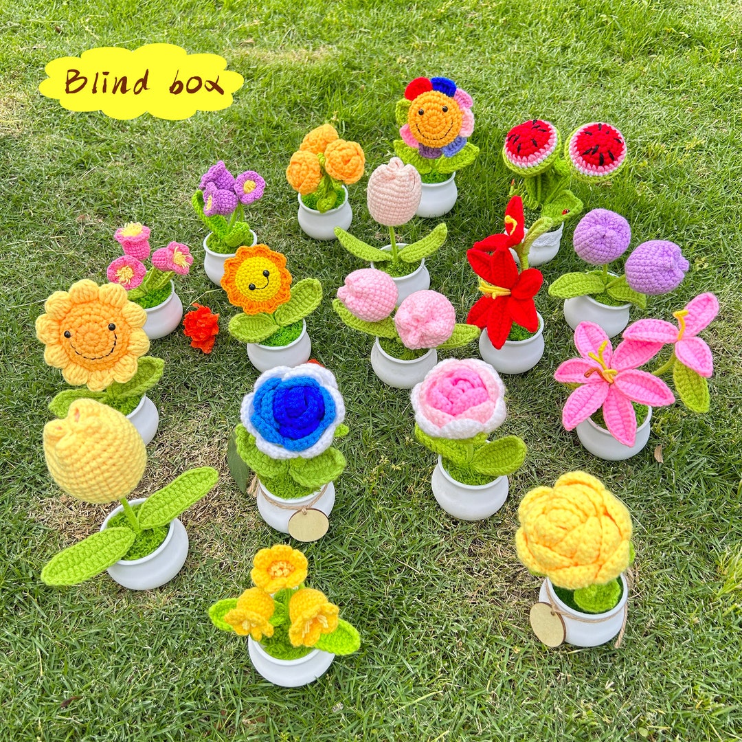 Flower Potted Blind Box, Sunflower Rose Lily Mixed Flower Potted Plant ...