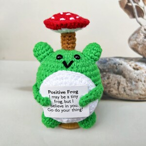 Cute Crochet Custom Positive Frog,handmade Crochet Animals,cute Desk ...