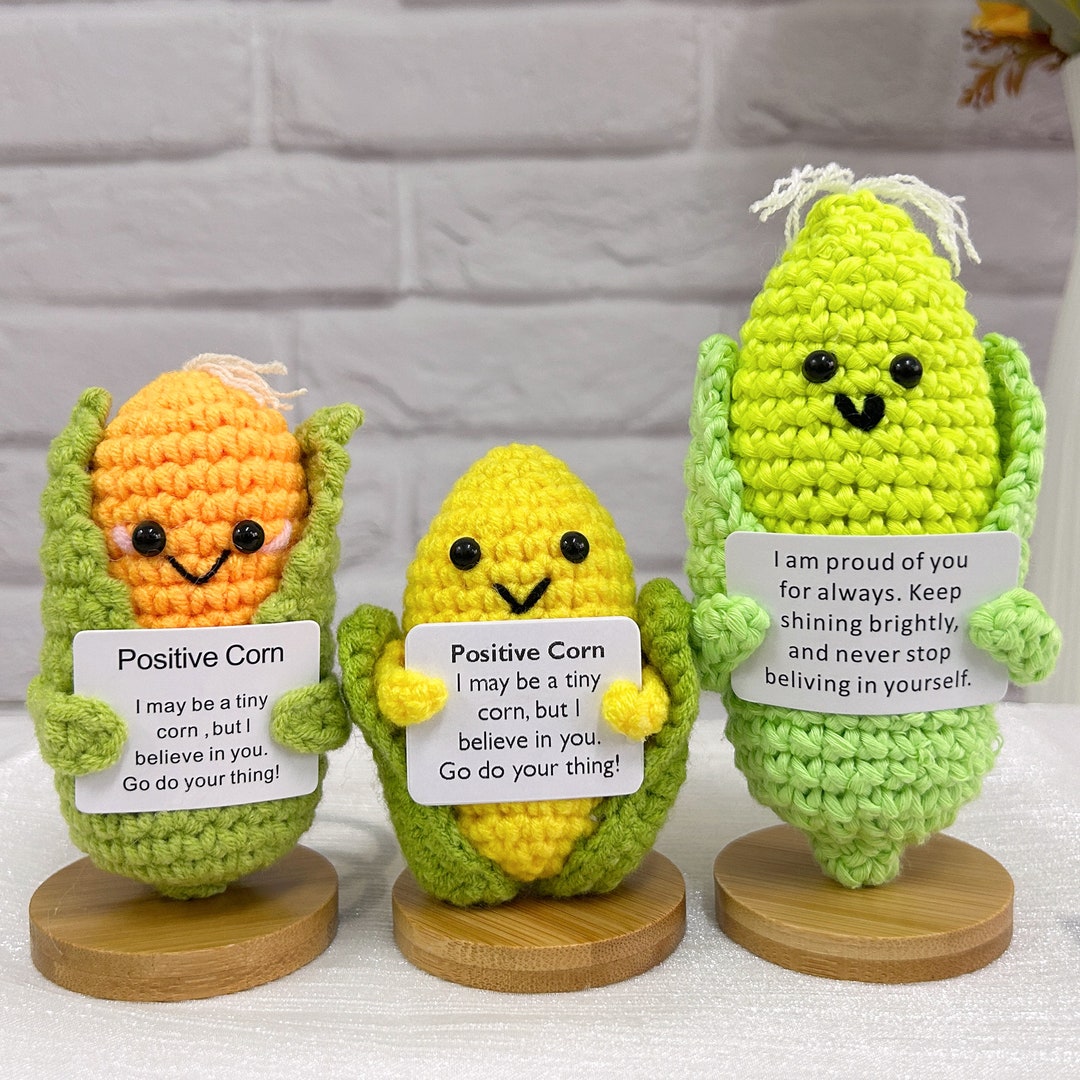 Hand Crochet Positive Corn/vegetables/food/fruits，handmade Emotional ...
