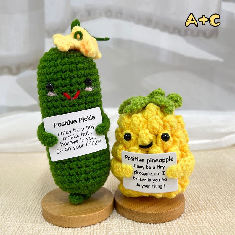 Positive Pickle,emotional Support Dumpster Fire,handmade Crochet ...