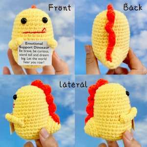 Cute Crochet Dinosaur,emotional Support Crochet,jurassic Dinosaurs ...