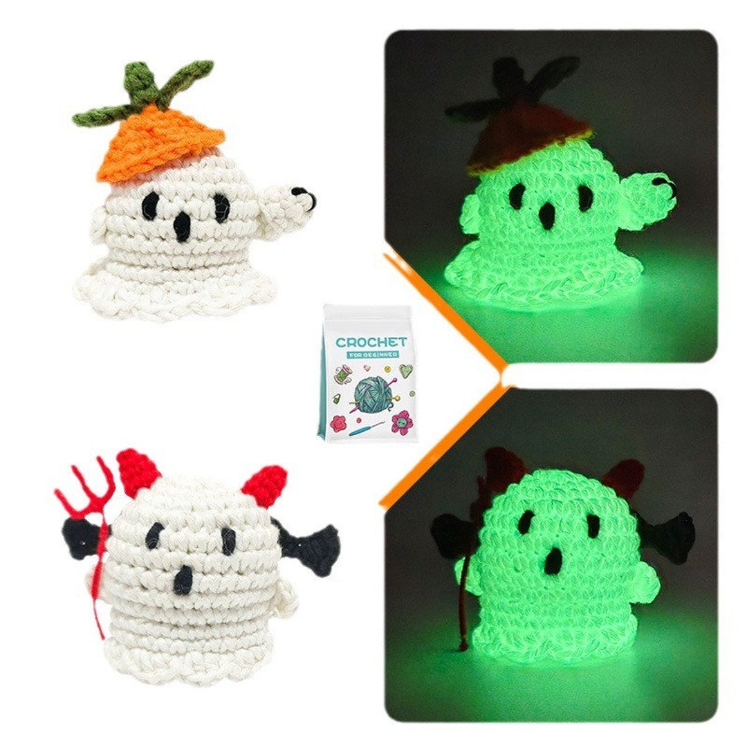 Glow in the Dark Halloween Ghost Crochet Kit for Beginners-easy Crochet ...