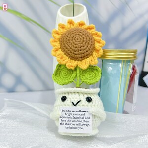 Cute Handmade Crochet Sunflower in Pot,crochet Sunflower Plant,crochet ...