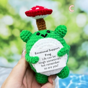 Cute Crochet Custom Positive Frog,handmade Crochet Animals,cute Desk ...