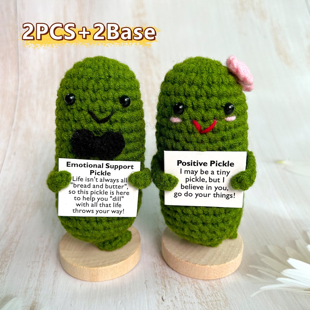 Crochet Couple Pickles,handmade Pickles With Pink Bows/bow Tie ...