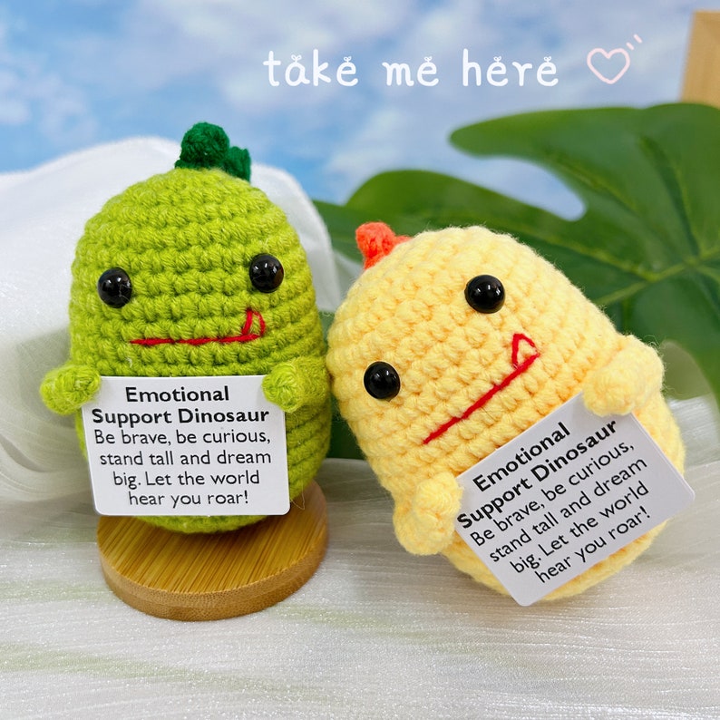 Cute Crochet Dinosaur,emotional Support Crochet,jurassic Dinosaurs ...