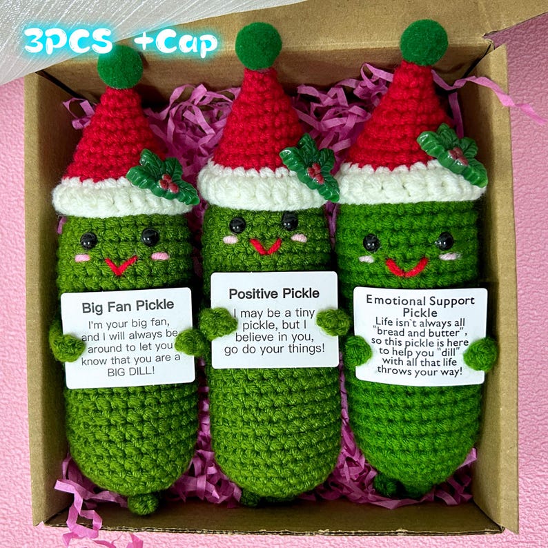 Christmas Hat Emotional Support Pickle,positive Pickle,big Fan Pickle ...