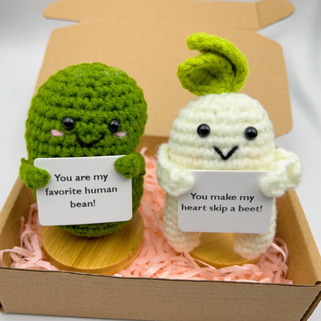 Crochet Bean/radish, You Are My Favorite Human Bean, You Make My Heart ...