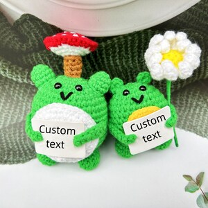 Cute Crochet Custom Positive Frog,handmade Crochet Animals,cute Desk ...