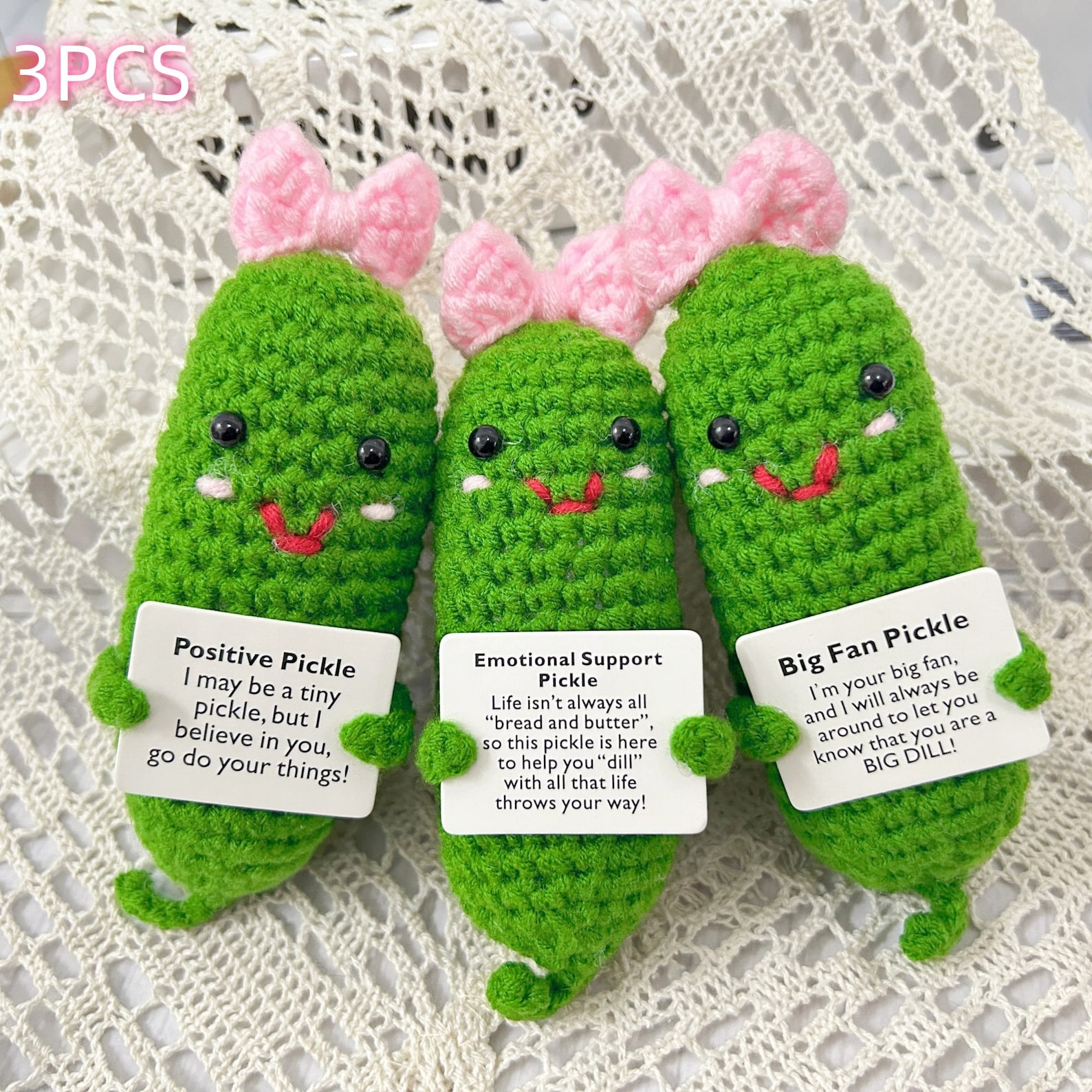 Handmade Crochet Pickles,emotional Support Pickle,positive Pickle,big ...
