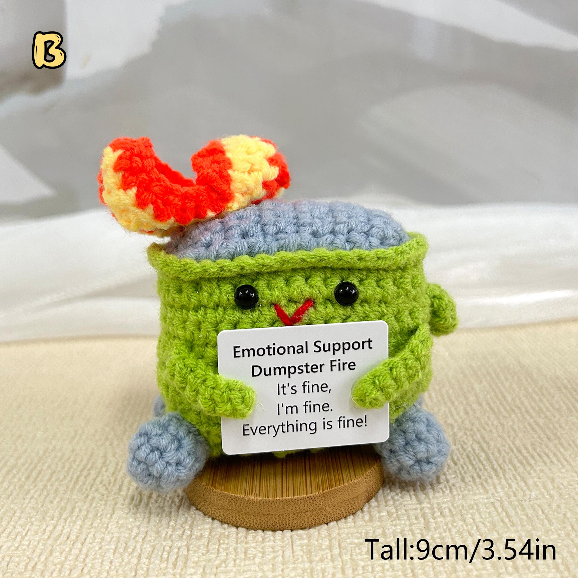 Positive Pickle,emotional Support Dumpster Fire,handmade Crochet ...