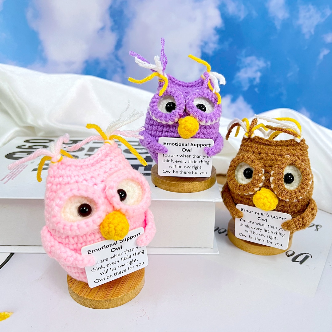 Handmade Crochet Owl, Emotional Support Owl Children's Toy Encouraging ...