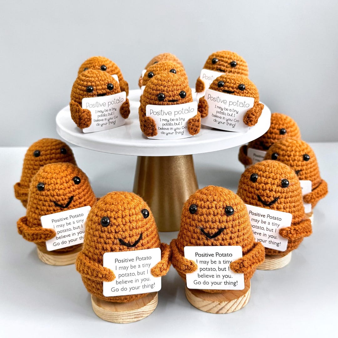 Emotional Support Potato,handmade Knitted 4cm/8cm Potato,lucky Tiny ...