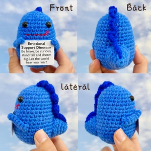 Cute Crochet Dinosaur,emotional Support Crochet,jurassic Dinosaurs ...