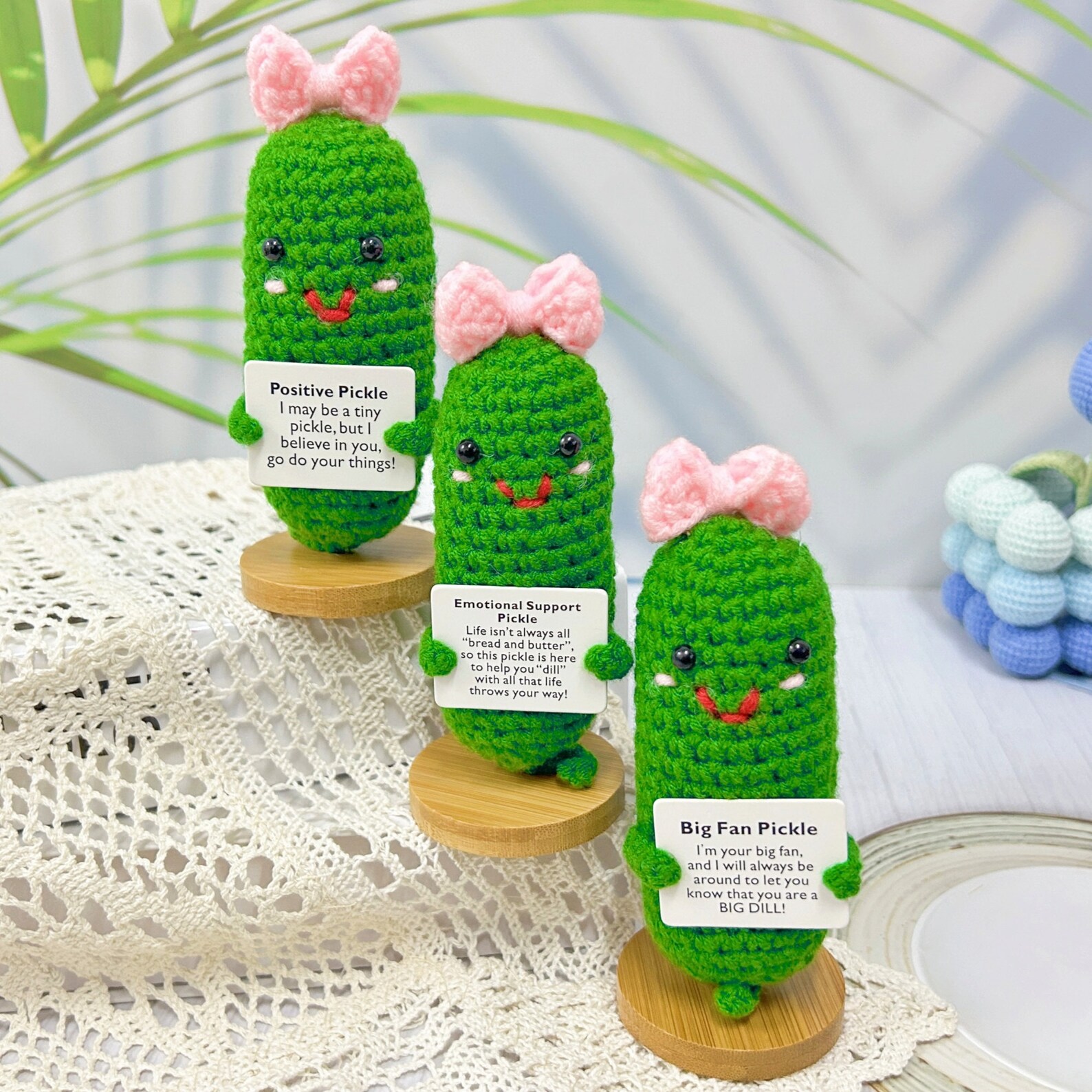 Handmade Crochet Pickles,emotional Support Pickle,positive Pickle,big ...