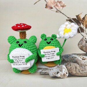 Cute Crochet Custom Positive Frog,handmade Crochet Animals,cute Desk ...