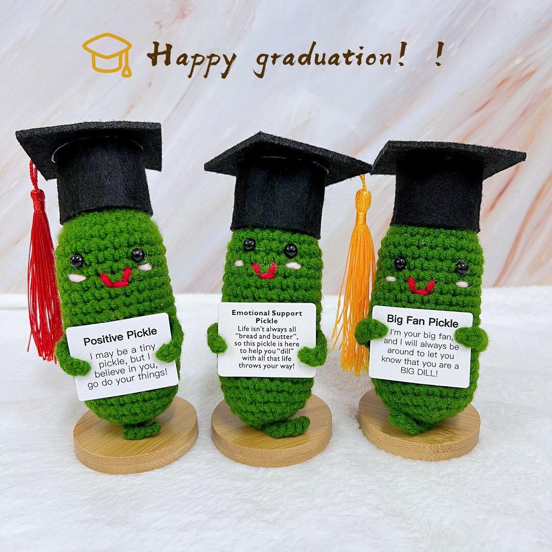 Graduation Season Gift Doctor Hat Pickle,handmade Crochet Emotional ...