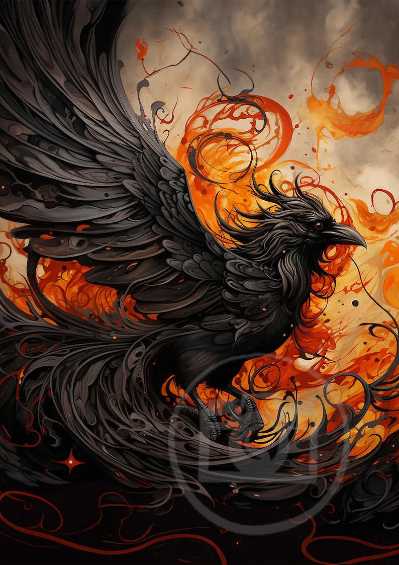 Fantasy Raven Digital Art Download A3 - Etsy