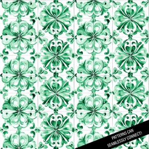 Green Italian Tiles Seamless Digital Paper | Commercial Use | High ...
