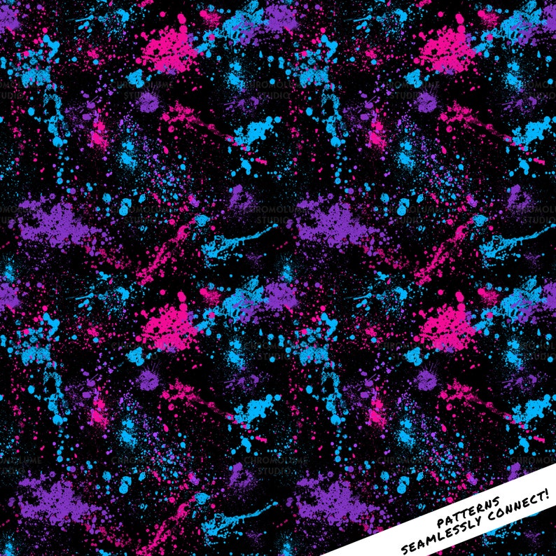 90s Remix: Abstract Splatter Art Seamless Digital Paper Commercial Use ...