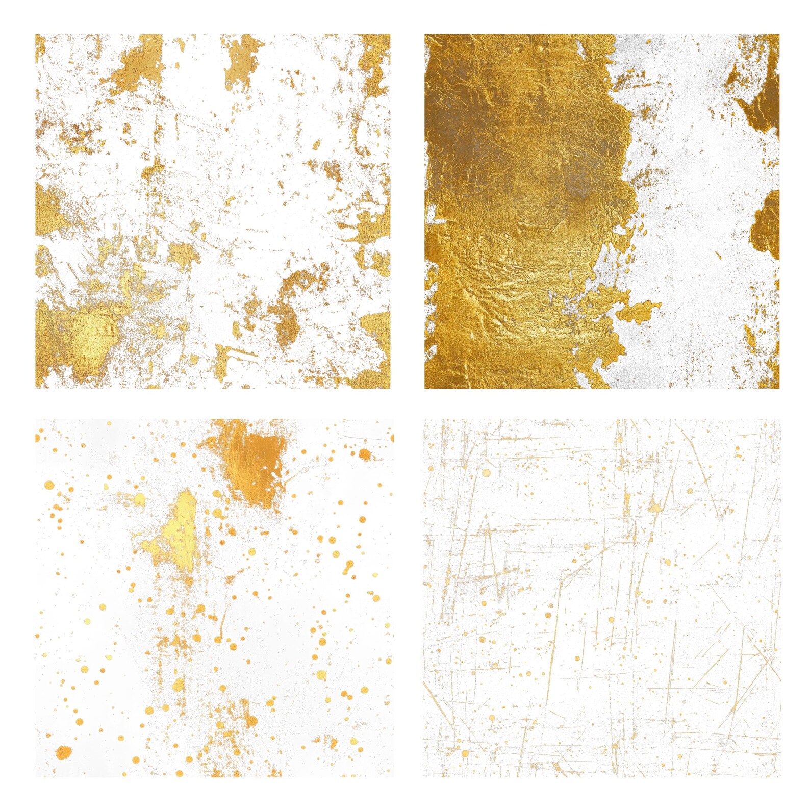 Gold Foil Grunge Texture Overlays: Seamless Patterns (digital Download ...