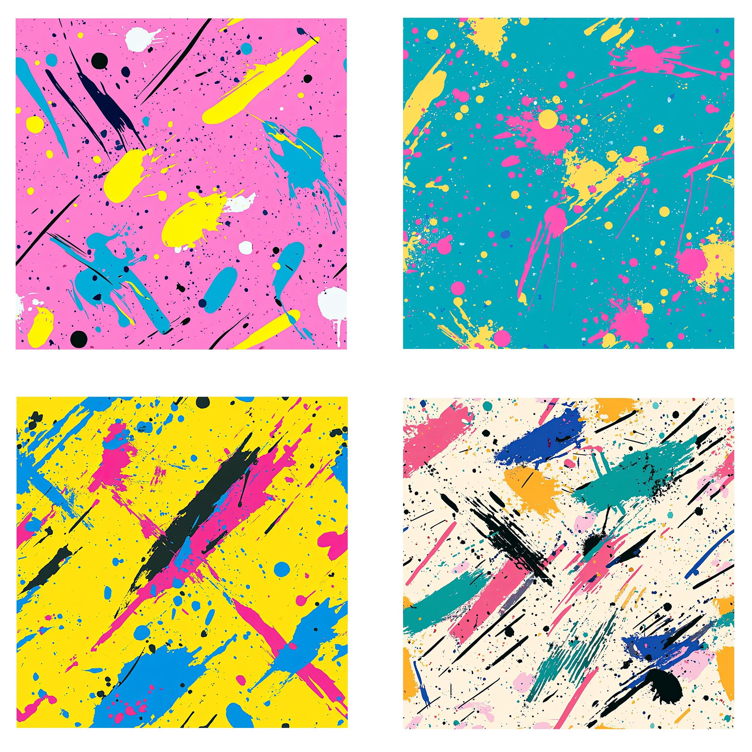 80s Paint Splatter Seamless Digital Paper | Commercial Use | High ...