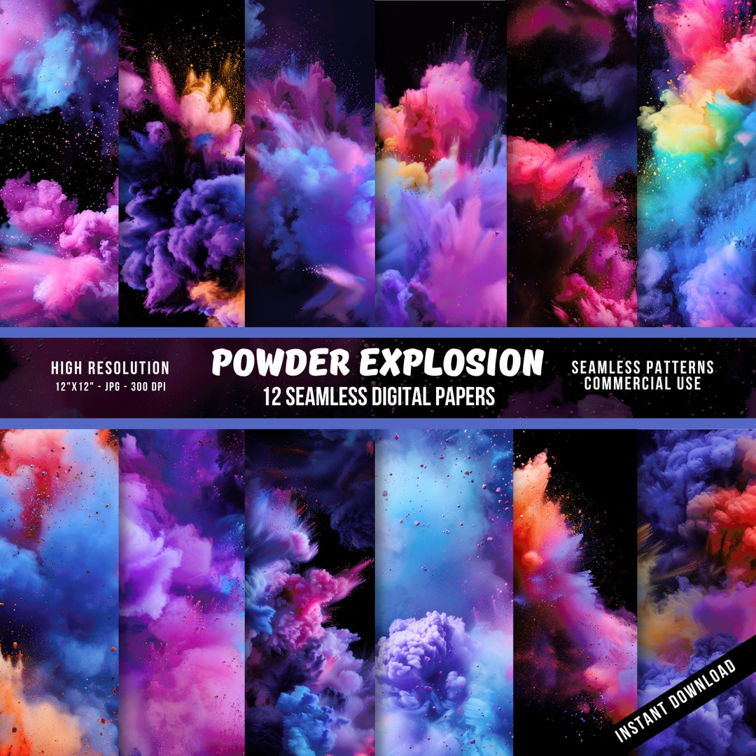 Powder Explosion Seamless Digital Paper Commercial Use High-resolution ...