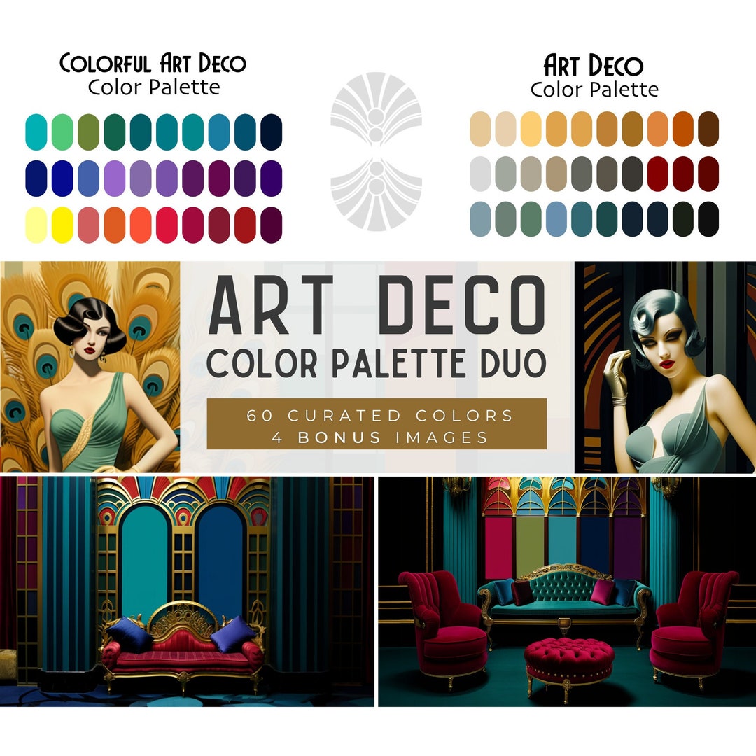 1920s Art Deco Duo - 2 Digital Color Palettes for Procreate & Adobe ...