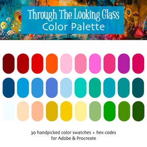 Through the Looking Glass Digital Color Palette: 30 Funky Hues for ...