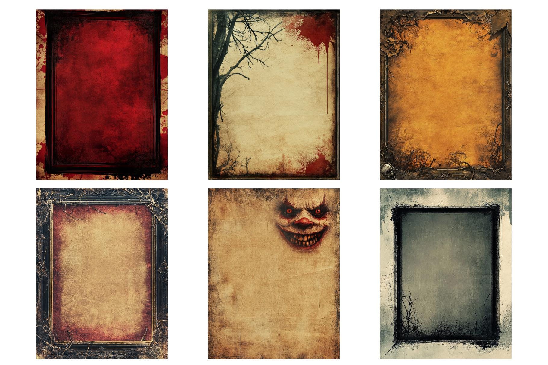 Horror Frames Digital Paper: Halloween Borders (8.5"x11" JPG Digital ...