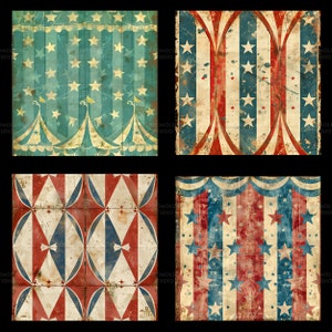 Distressed Vintage Circus Digital Paper | Commercial Use | High ...