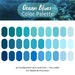 Ocean Blues Digital Color Palette: 30 Sea Blue Hues for Procreate ...