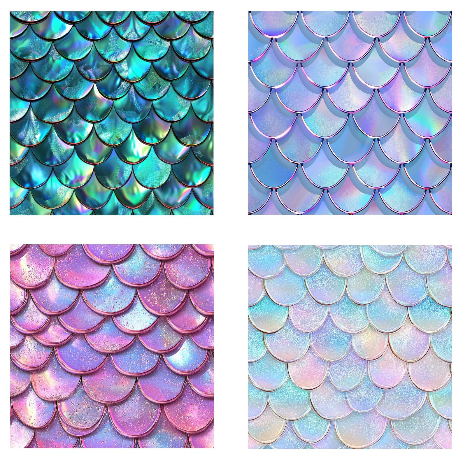 Mermaid Scales Seamless Digital Paper | Commercial Use | High ...