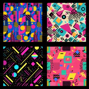 80s Party Seamless Digital Paper | Commercial Use | High-resolution ...