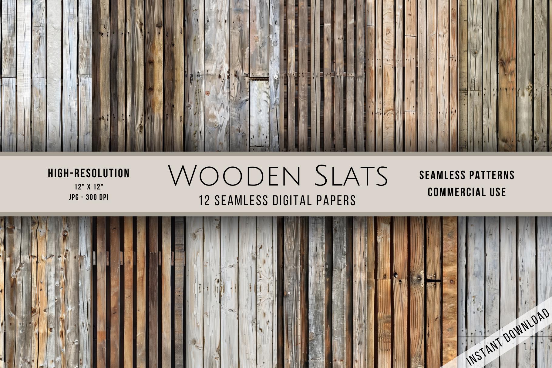 Wooden Slats Seamless Digital Paper | Commercial Use | High-resolution ...
