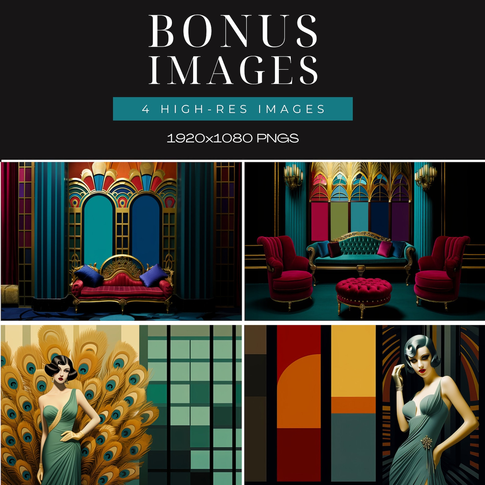 1920s Art Deco Duo - 2 Digital Color Palettes for Procreate & Adobe ...