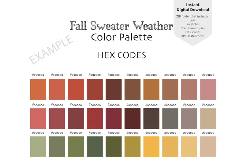 Fall Sweater Weather Procreate & Adobe Digital Color Palette | Instant ...