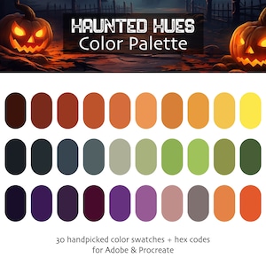 Haunted Hues Procreate & Adobe Digital Color Palette | Instant Download ...