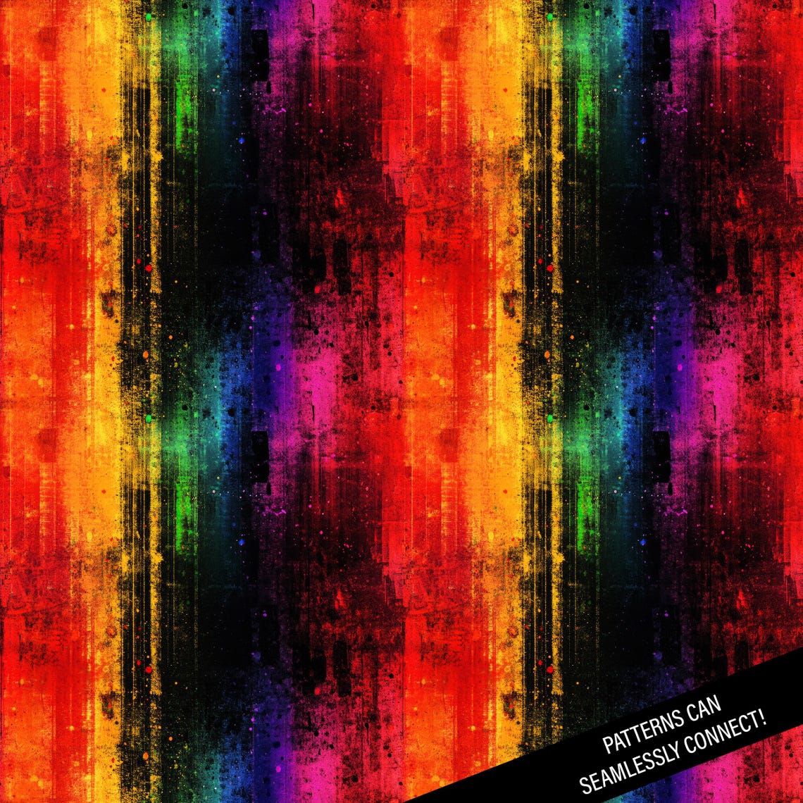 Electric Grunge Digital Paper: Seamless Rainbow Texture Backgrounds ...
