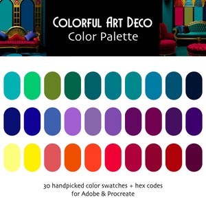 1920s Art Deco Duo - 2 Digital Color Palettes for Procreate & Adobe ...