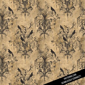 Gothic Halloween Seamless Digital Paper | Commercial Use | JPG | Bats ...