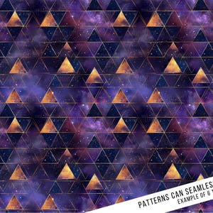 Celestial Galaxy Digital Paper: Seamless Gold Stars, Space Patterns ...