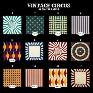 Vintage Circus Digital Paper | Commercial Use | High-resolution | JPG ...