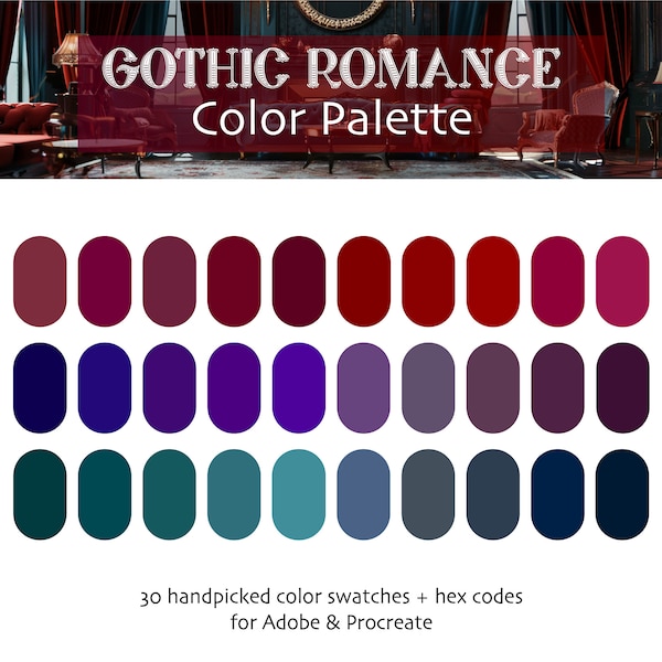 Pastel Goth Color Palette, Hex Codes, Rgb Codes, Procreate Swatches ...