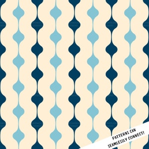 Retro Geometric Digital Paper: Seamless 60s 70s Vintage Patterns ...
