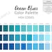Ocean Blues Digital Color Palette: 30 Sea Blue Hues for Procreate ...